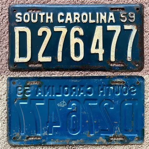 Vintage South Carolina License Plates All Original Antique Auto Tags Etsy