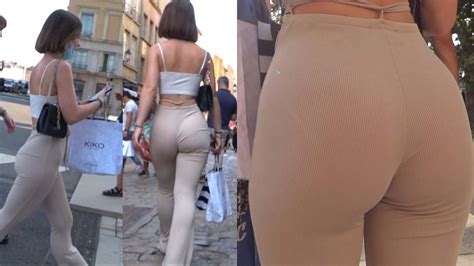Tight Beige Pants Bubble Ass Candid Best Premium