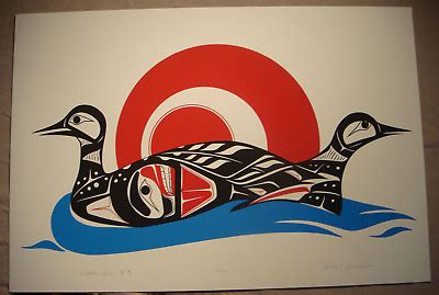 Northwest Coast Native Art Robert E Sebastian Serigraph Loon Northern