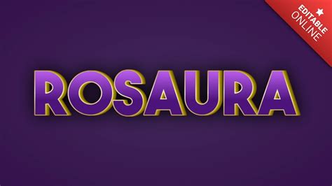 Rosaura Golden Purple 3d Text Effect Generator