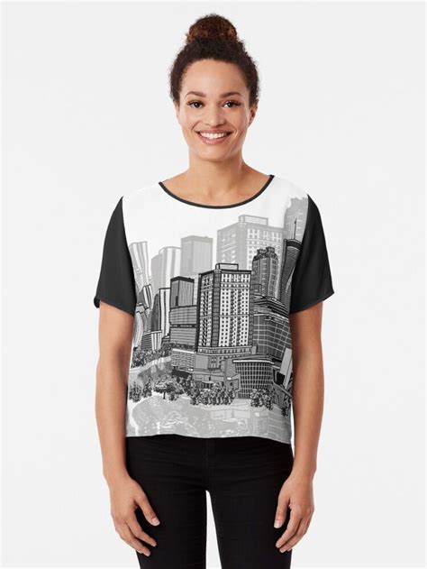 Atlanta Georgia Skyline Chiffon Top For Sale By Oz10 Chiffon Tops