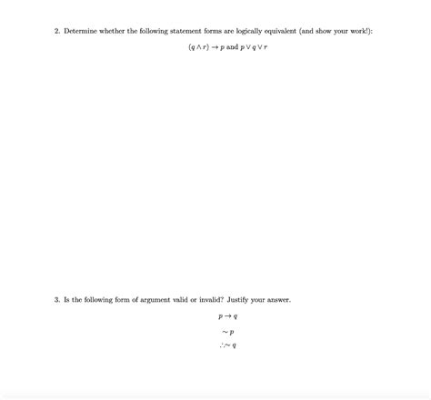 Solved Determine Whether The Following Statement Forms Chegg