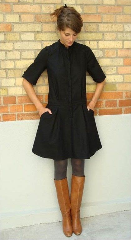 Black Dress Brown Boots Now If I Could Just Find That Dress