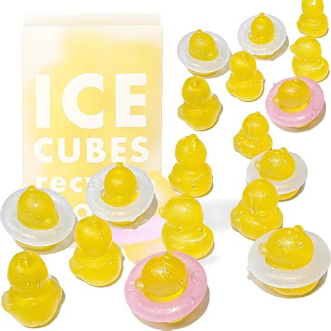 Reusable Duck Shape Ice Cubes For Drinks 12pcs Colorful Plastic Bpa