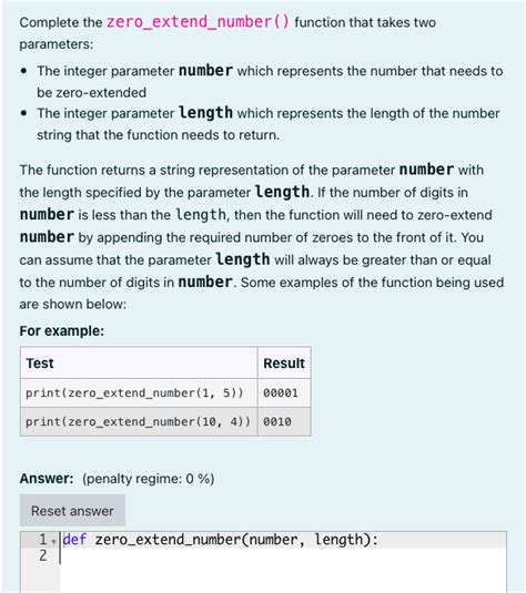 Solved Complete The Zero Extend Number Function That Takes Chegg Com