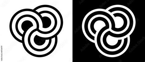 Abstract Background With 3 Circles And Lines In Spiral As Logo Icon Or