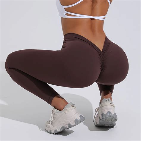 Scrunch Butt Gym Leggings Sexy V Taille Push Up Leggings Vrouwen