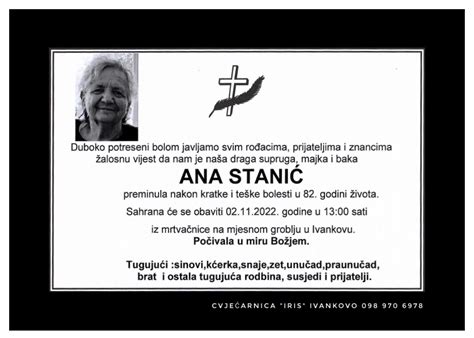 Ana Stanić Osmrtnice