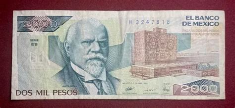 Billete 2000 Pesos Mexico 1991 Pick 86 C3 Justo Sierra