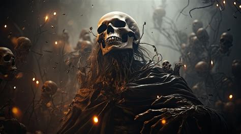 Premium Ai Image A Skeleton And A Wall Of Decomposing Bones Added To