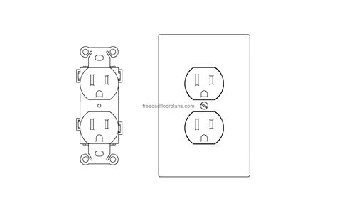 Duplex Outlet Free Cad Drawings