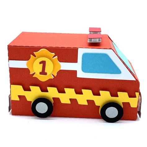 Firefighter Van Box 3d Arquivos De Recorte Studio Ilus