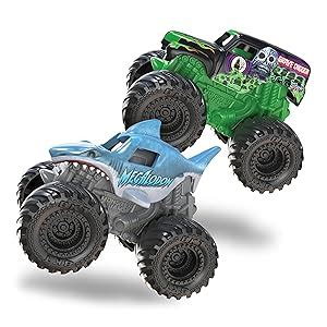 Monster Jam Mini Megalodon Race And Chomp Playset With 2