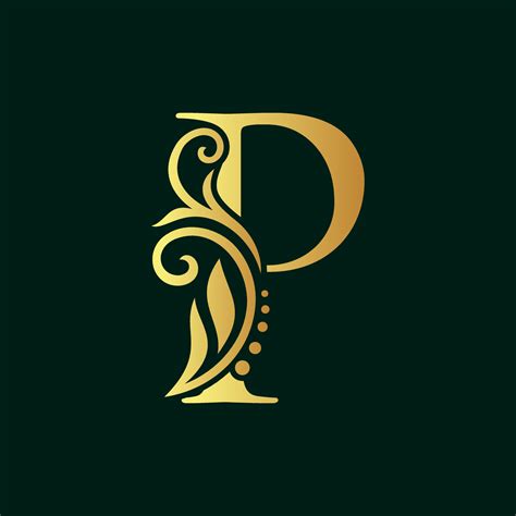 Elegant Initial Golden P 10666506 Vector Art At Vecteezy