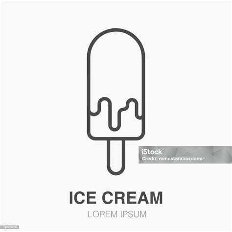 녹은 아이스크림 플랫 라인 아이콘 과자 로고에 대한 벡터 얇은 기호 레스토랑 메뉴 달콤한 음식 디저트를 위한 페이스트리 평화 일러스트 0명에 대한 스톡 벡터 아트 및 기타