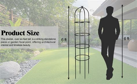 Heytimi 2 Pack 6 Ft Heavy Duty Metal Garden Obelisk