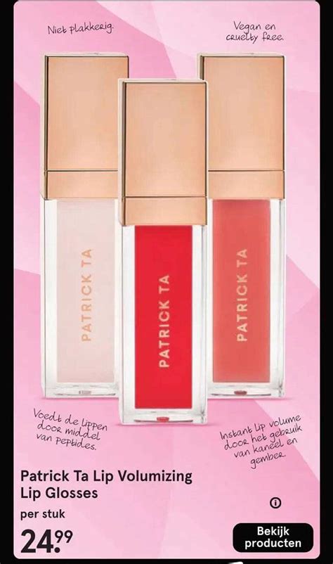 Patrick Ta Lip Volumizing Lip Glosses Aanbieding Bij Etos Folderfeestnl