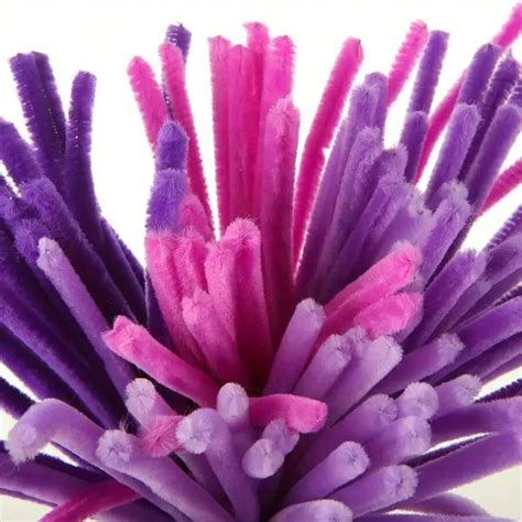 Purple Fuzzy Pipes Arts And Crafts Kit Pipe Cleaners Craft Supplies