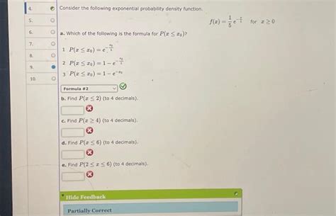 Solved Consider The Following Exponential Probability