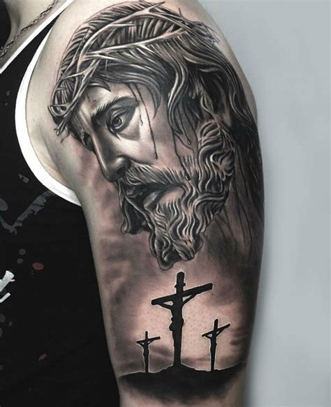 Jesus Shoulder Tattoos For Men