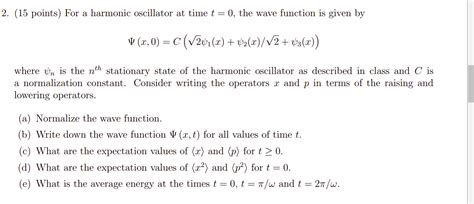 Solved Points For A Harmonic Oscillator At Time T Chegg