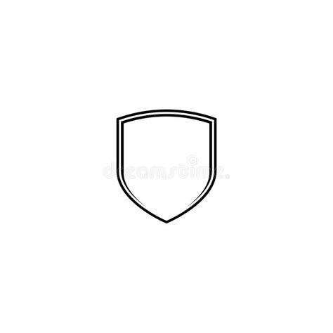 Shield Shape Frame Border Badge Isolated On White Background Stock