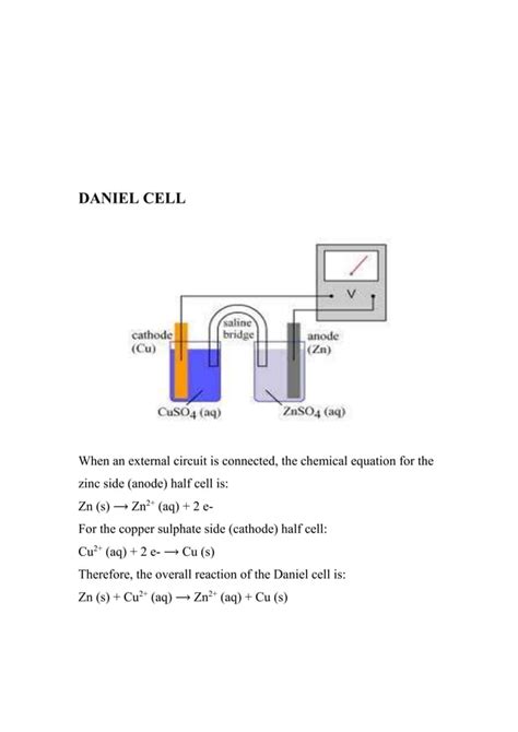 Emf Of Daniel Cell Docx Chemistry Science