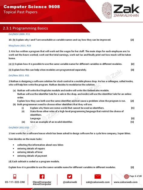 Topical Past Papers Computer Science 9608 Pdf Programming Computer Program