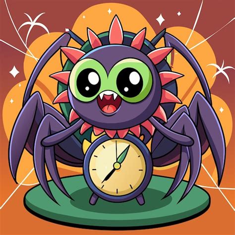 A Spider Clock With A Clock Showing The Time As 4 00 Premium Ai Generated Vector