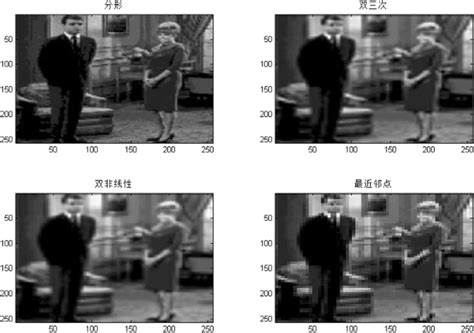 Couple Image Reduced By 4 Times Different Algorithm Interpolation Zoom