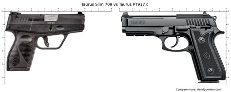 Taurus Slim 709 Vs Taurus Pt917 C Size Comparison Handgun Hero