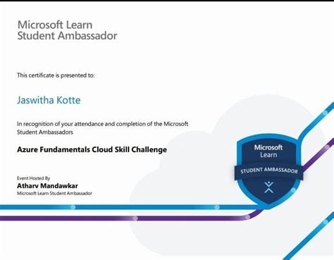 Completed Azure Fundamentals Cloud Skill Challenge Jaswitha Kotte Posted On The Topic Linkedin