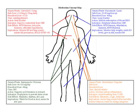 Example Student Medication Map For Clincical Simulation Medication