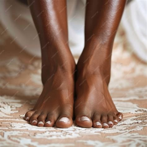 Portrait Of An African American Womans Feet With Fresh Pedicure