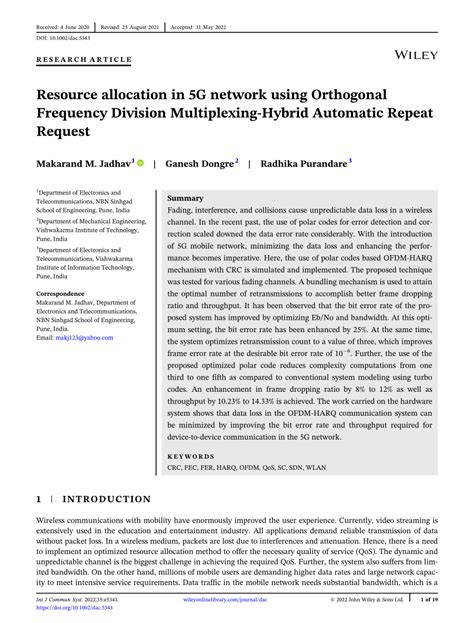 Resource Allocation In 5g Network Using Orthogonal Frequency Division