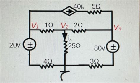 Solved Write The Node Voltage Equations And Constraint