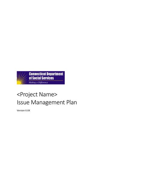 Issue Management Plan Template