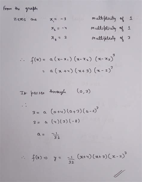 Write An Equation For The Polynomial Graphed Below You Can Leave The