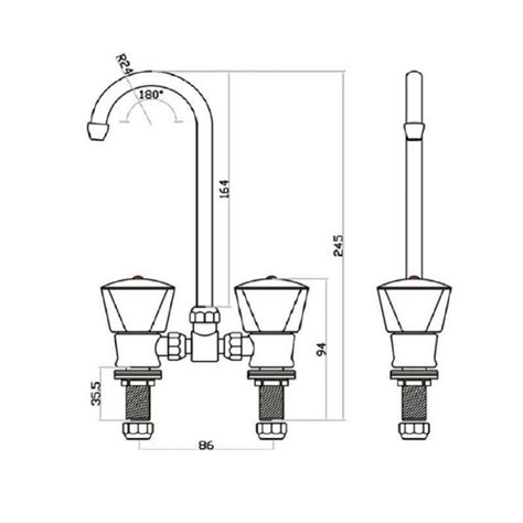 Coast Hot And Cold Mixer Faucet W Fold Down8515b 20 Black