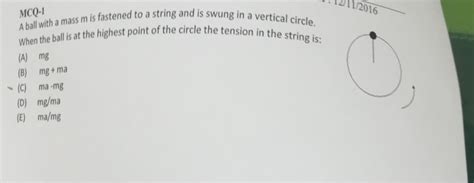 solved a ball with a mass m is fastened to a string and is