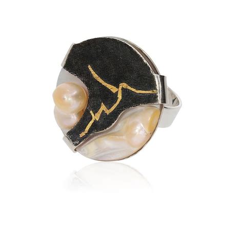 Alys Rocks Human Kintsugi 925 Silver Ring Pearl Catawiki