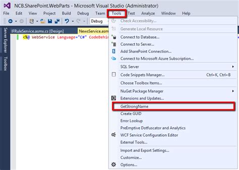 C How To Set The Assembly Strong Name While Creating Sharepoint 2013