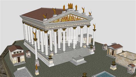 朱庇特神庙复原建筑su模型sketchup草图大师skp模型