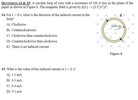 Solved ỘUESTIONS A circular loop of wire with a Chegg com