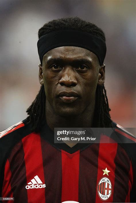 Clarence Seedorf Of Milan During The Line Up Before The Uefa News