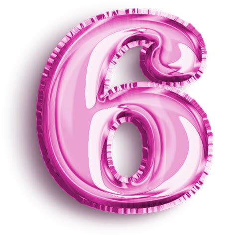 Number 6 Metallic Pink Number Balloon Airfoil Filled Number