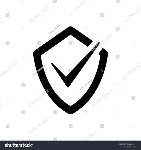 Shield Checkmark Symbol Protection Security Insurance Stock Vector