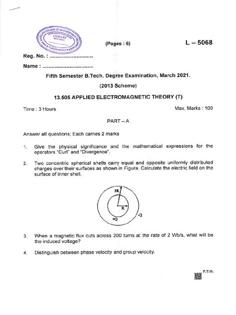 Applied Electromagnetic Theory 2013 Sch Pdf Waveguide Wavelength