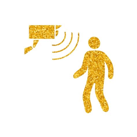 Dibujo Del Sensor De Movimiento En Estilo De Color Dorado Vector Premium