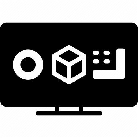 Designs Monitor Circle Cube Cuboid Computer Elements Icon Download On Iconfinder